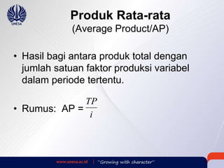 Teori produksi satu input | PPT