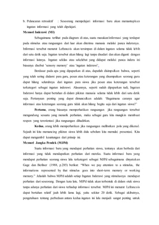 Teori proses pengolahan informasi | DOCX