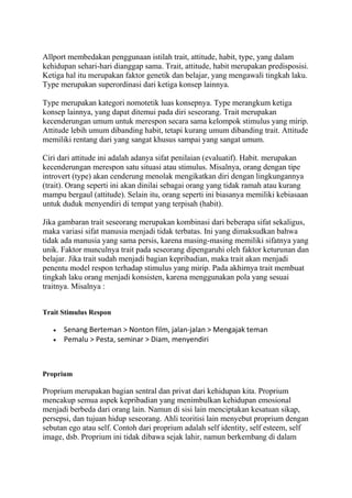 Teori Psikologi Kepribadian Menurut Gordon Allport - www ...