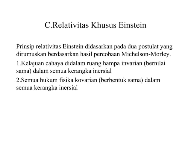 Teori Relativitas Khusus Klp Ampas.ppt