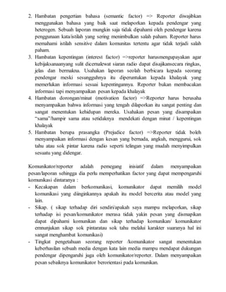 TEKNIK REPORTASE RADIO - Teori Reportase | DOCX