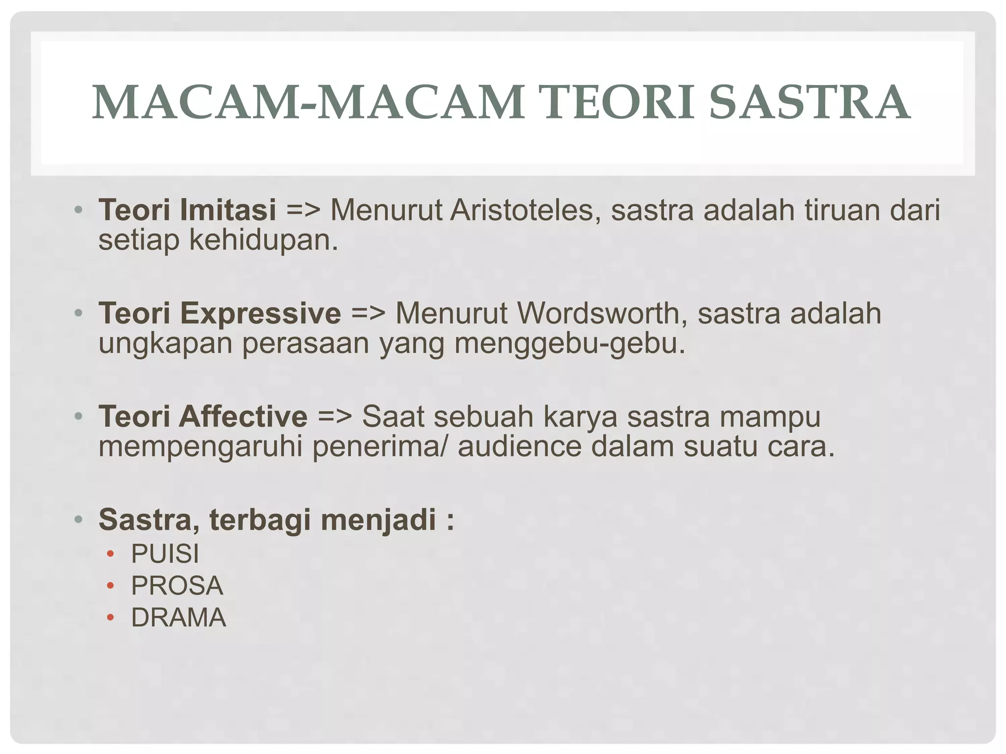 Teori sastra 03 | PPTX