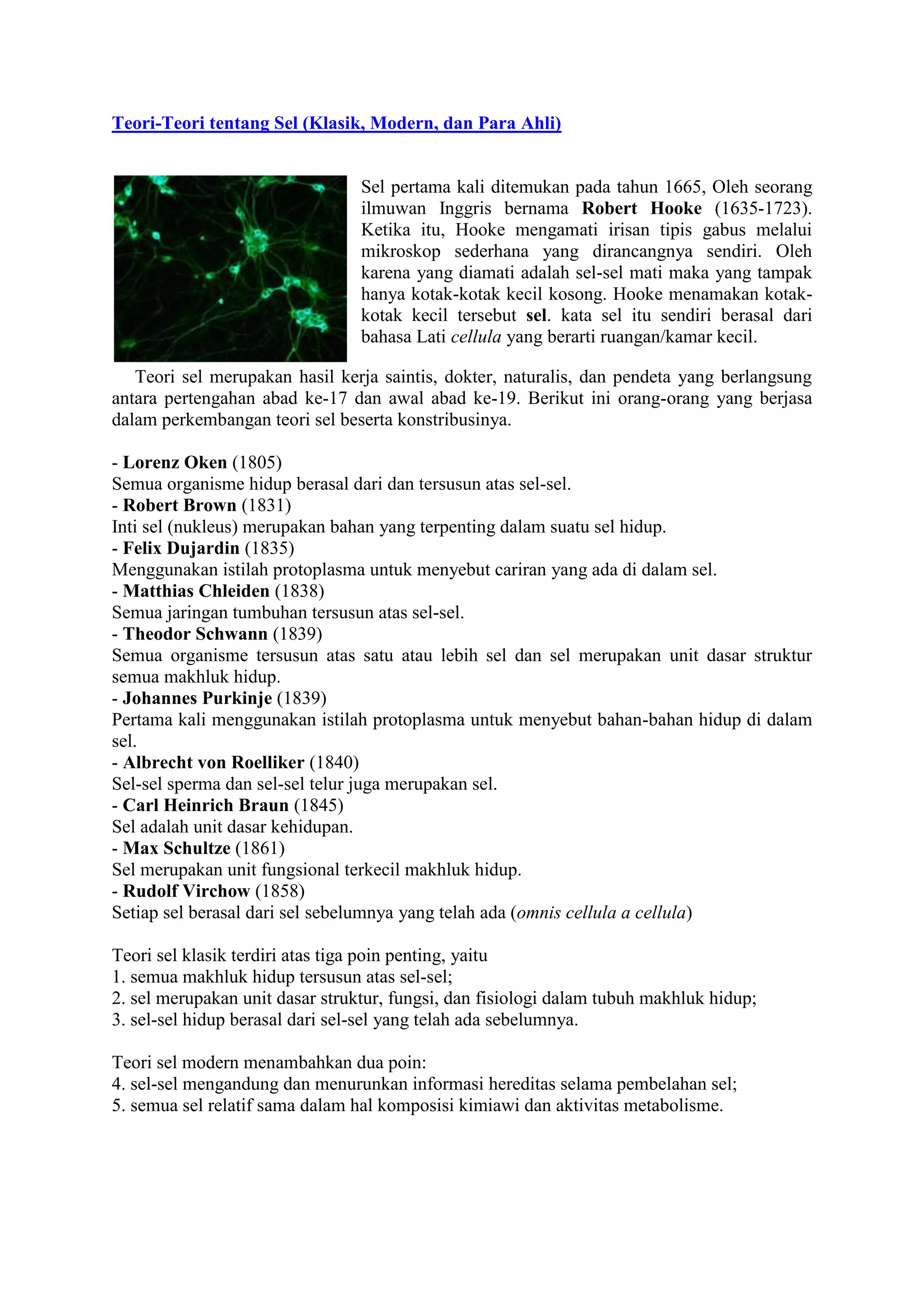 Teori sel | DOCX