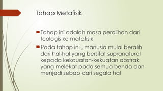 MATERI TEORI SOSIAL BUDAYA KLASIK AUGUSTE COMTE | PPT