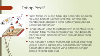 MATERI TEORI SOSIAL BUDAYA KLASIK AUGUSTE COMTE | PPTX