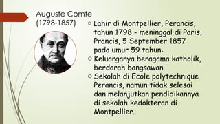 MATERI TEORI SOSIAL BUDAYA KLASIK AUGUSTE COMTE | PPT