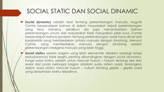 MATERI TEORI SOSIAL BUDAYA KLASIK AUGUSTE COMTE | PPT