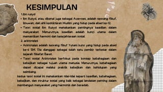 Teori Sosial Ibn Rusyd dan Aristoteles ( Dosen Pengampu : Khoirin Nisai ...