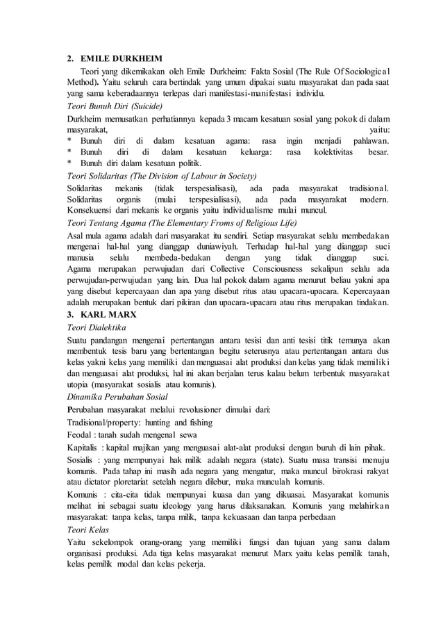 Teori sosiologi klasik | PDF