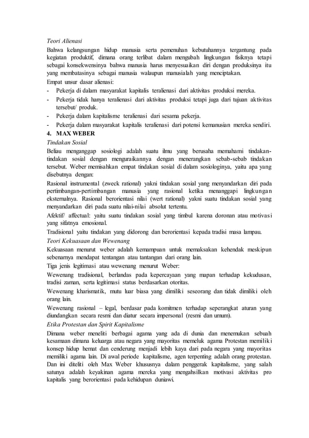 Teori sosiologi klasik | PDF