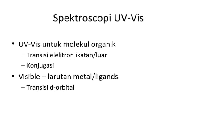 kimia Farmasi Analisis spektro UV Vis | PPT