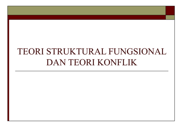 Teori struktural fungsional | PPT