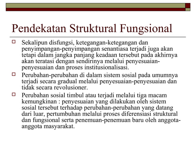 Teori struktural fungsional | PPT