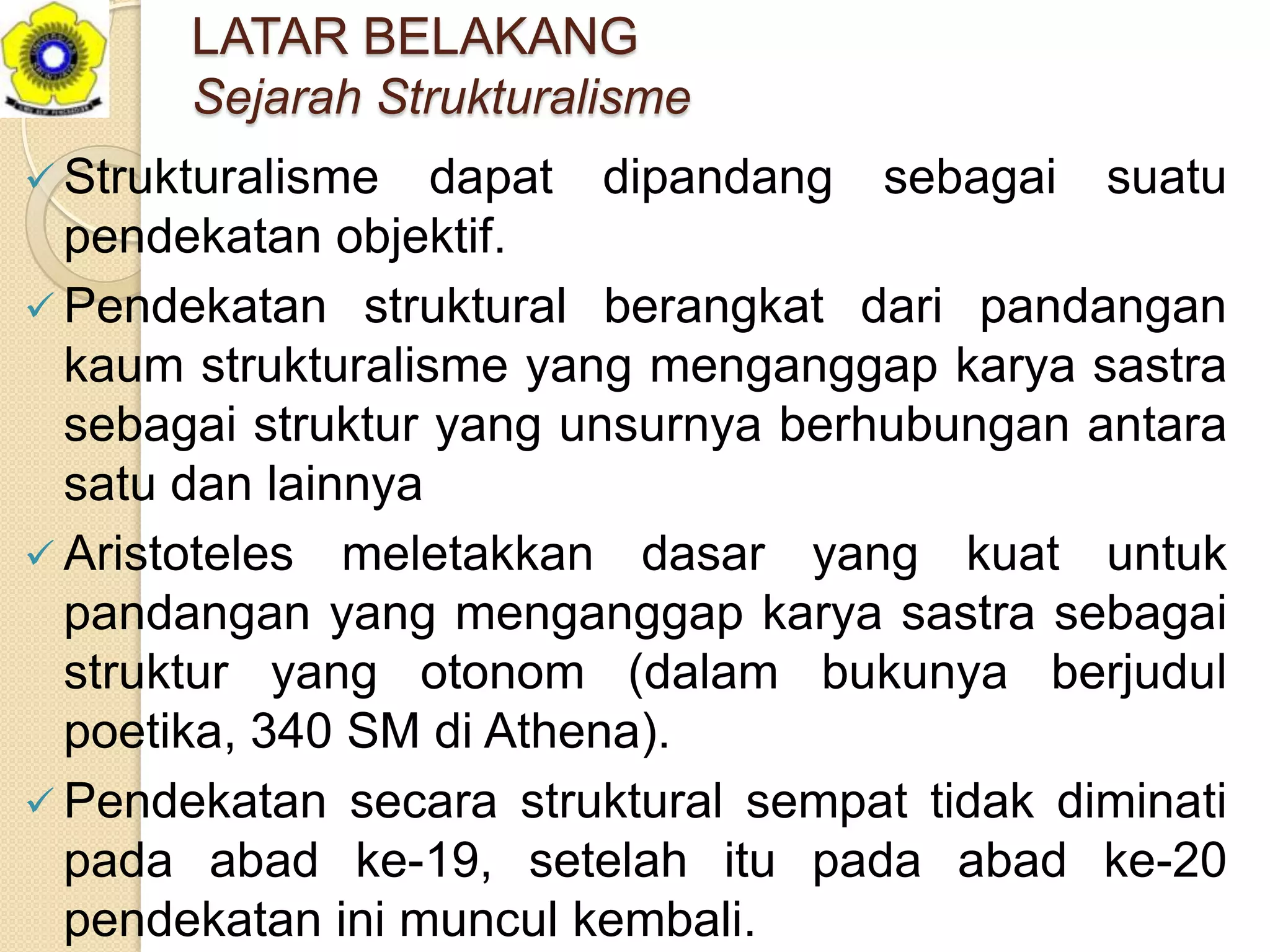 Teori strukturalisme prosa fiksi | PPTX