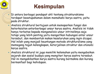Teori strukturalisme prosa fiksi | PPTX