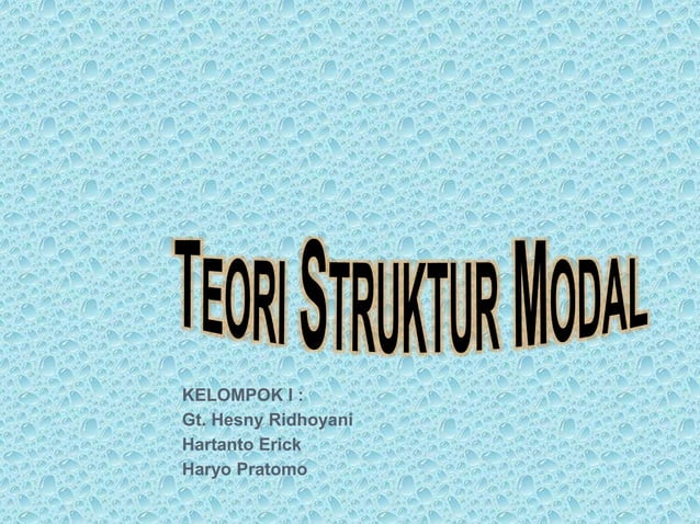 Teori struktur modal | PPTX