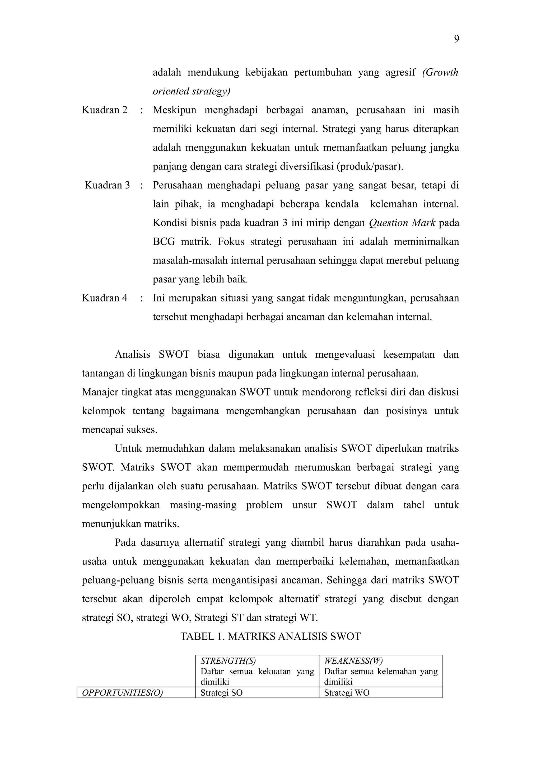 Teori swot & strategi | RTF