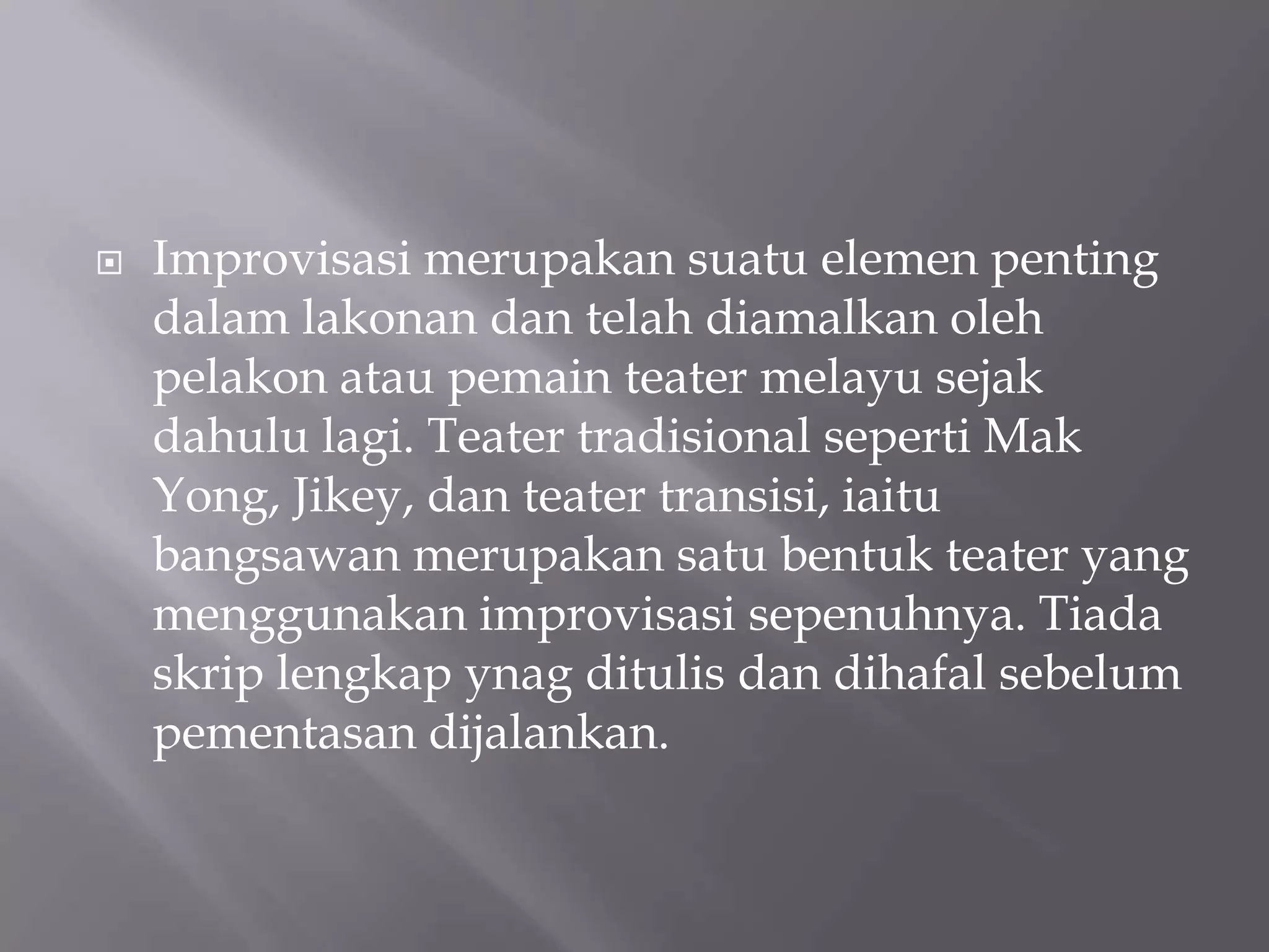 Teori tentang improvisasi | PPTX