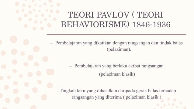 Teori tingkah laku ivan pavlov | PPTX