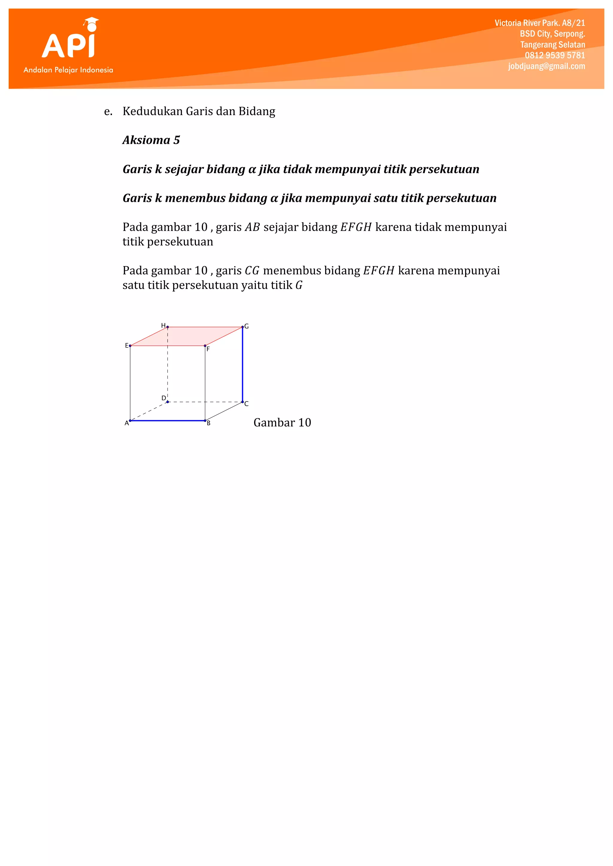 Teori titik garis dan bidang | PDF