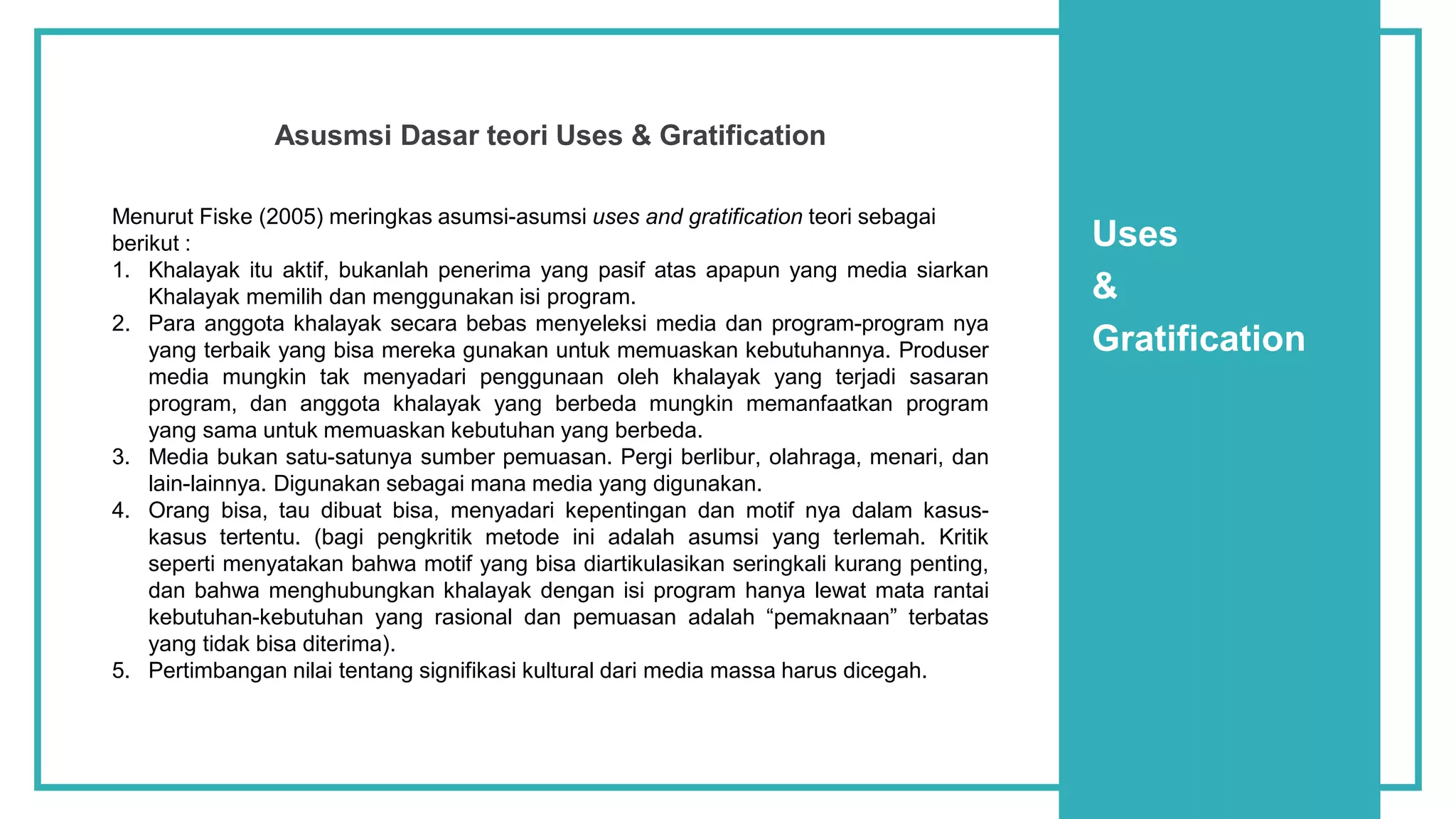 Teori uses&gratification | PPTX