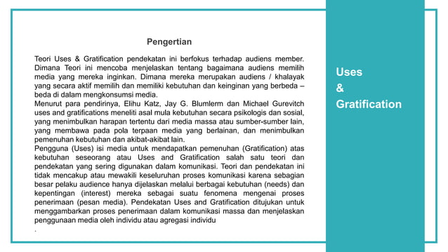 Teori uses&gratification | PPTX