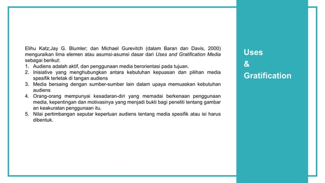Teori uses&gratification | PPTX