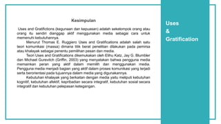 Teori uses n gratifications Universitas Pasundan | PPTX