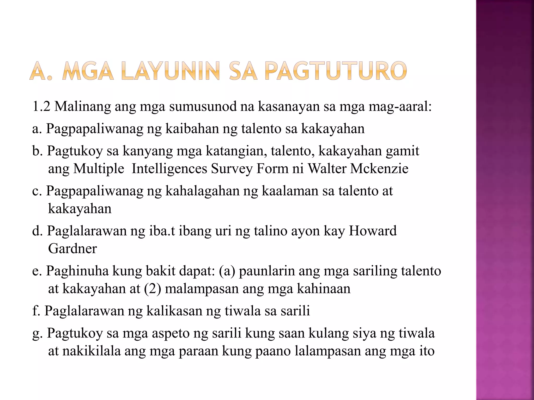 Teorya ng multiple_intelligences | PPTX