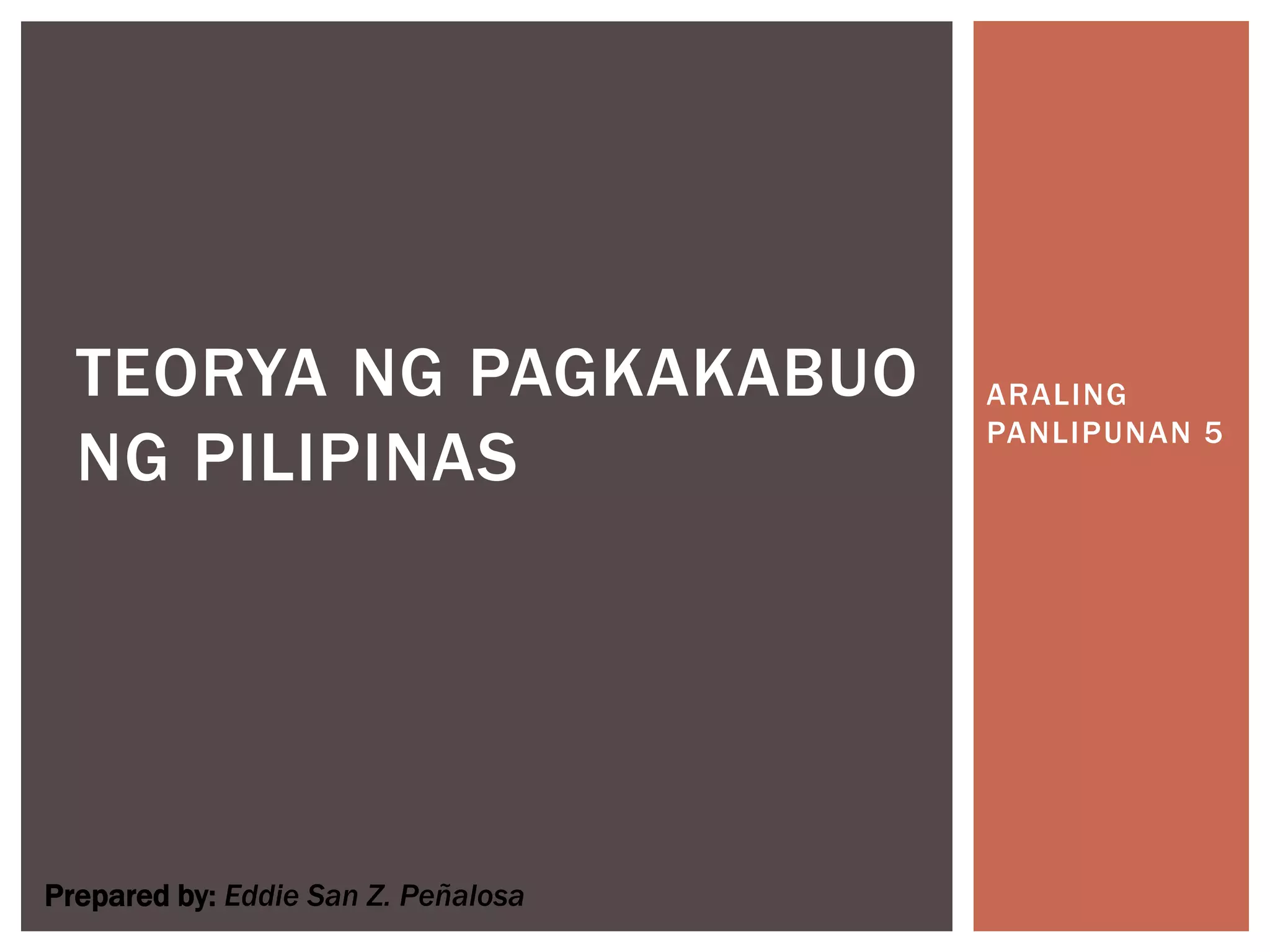 Teorya ng pagkakabuo ng pilipinas | PPTX