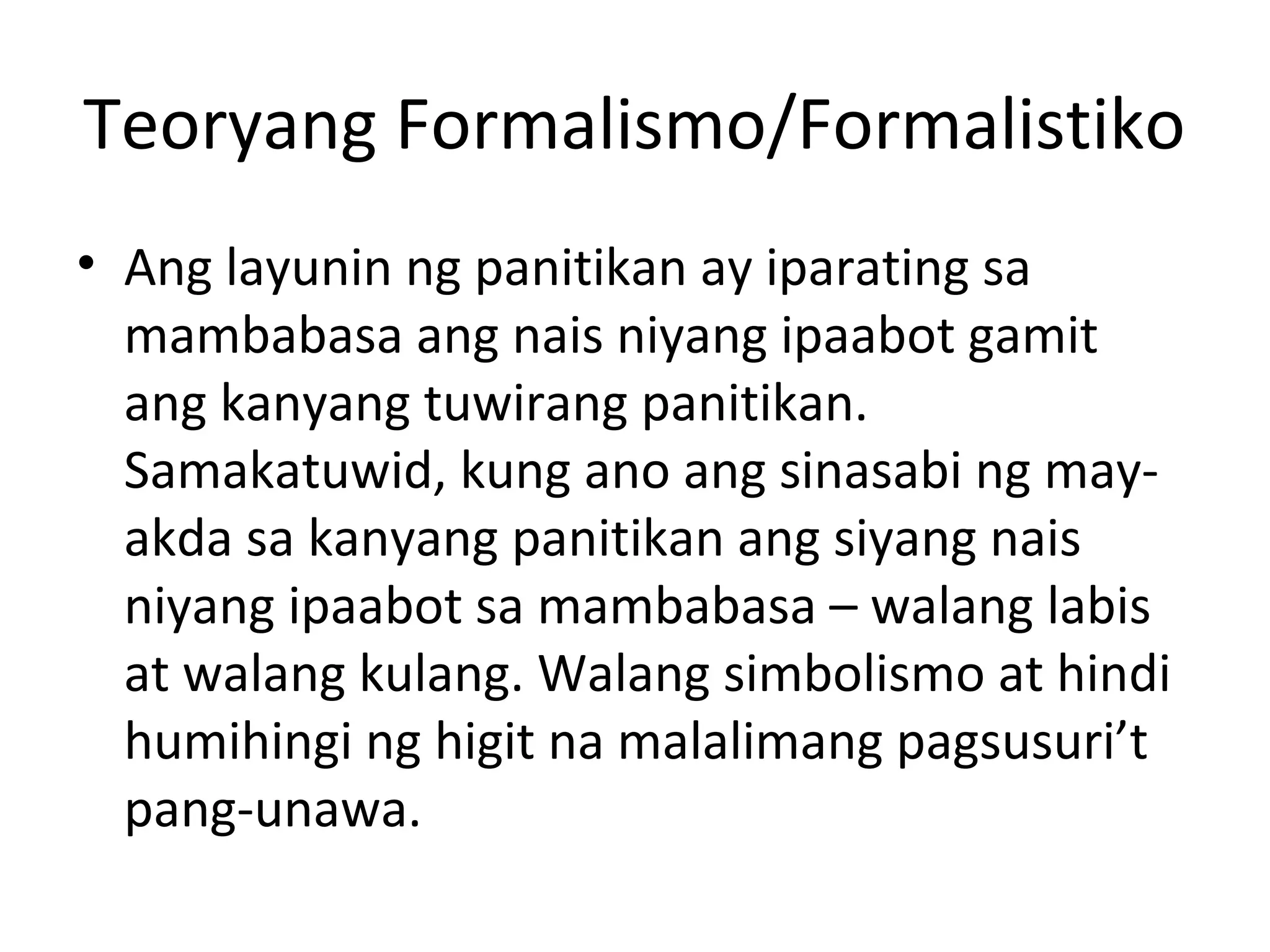 Teoryang pampanitikan | PPT