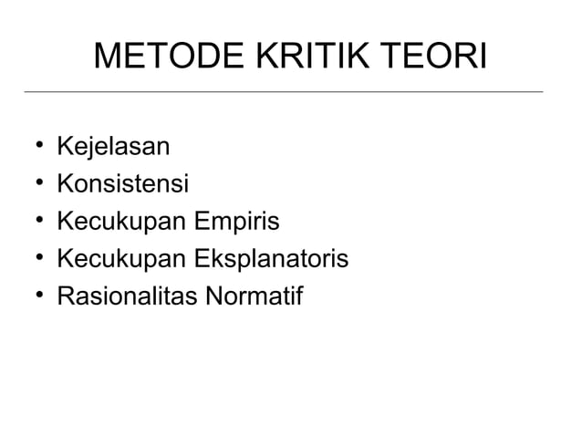 Teory Teory Ilmu Sosial | PPT
