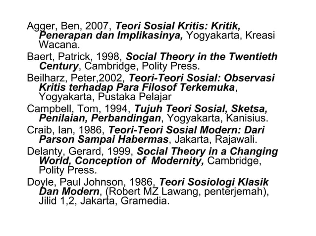 Teory Teory Ilmu Sosial | PPT