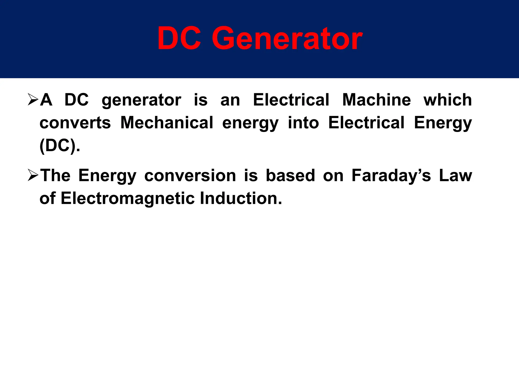 DC GENERATOR eee Principle of Operation of DC Generator Different Parts ...