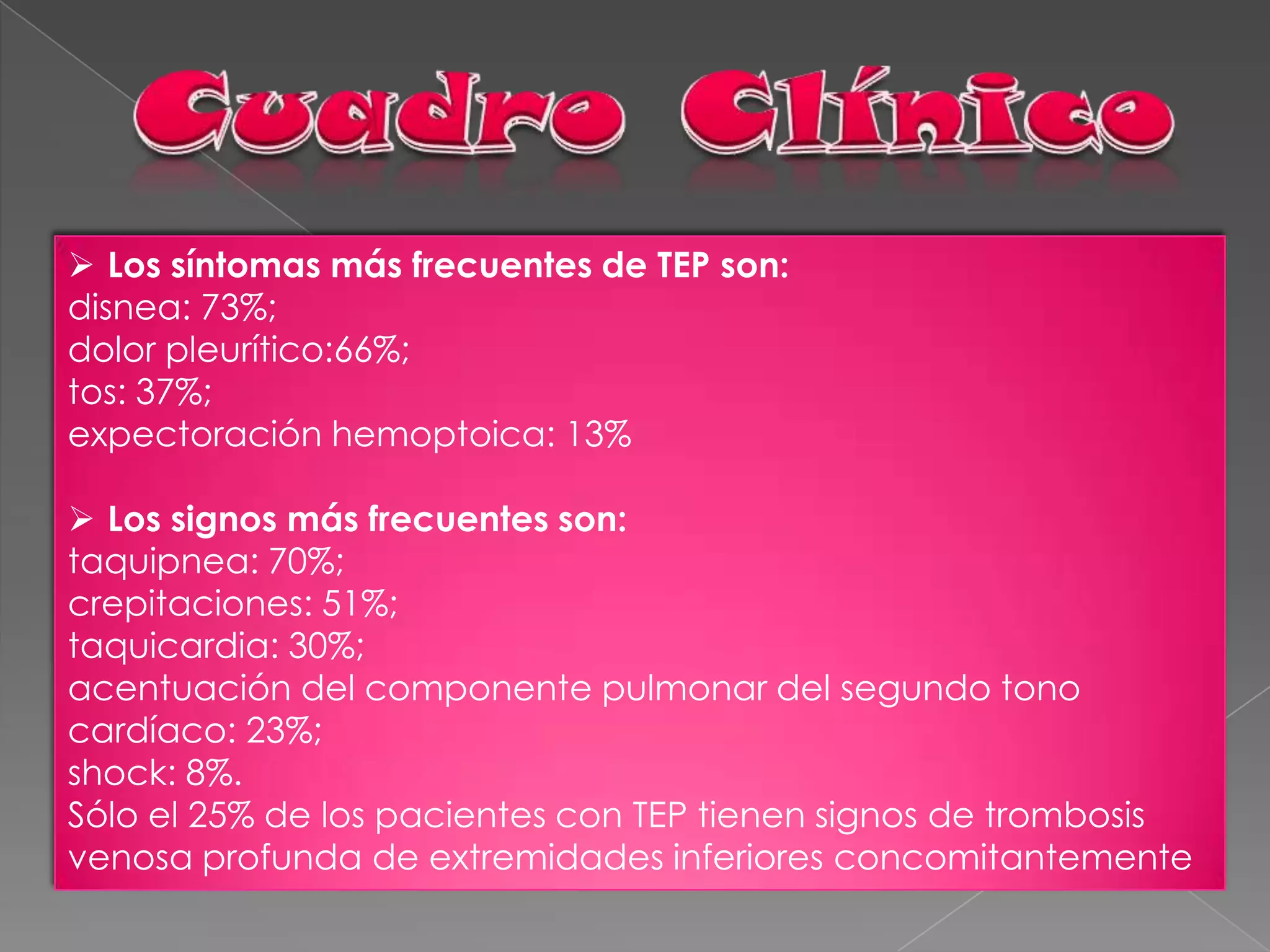 TEP (Tromboembolismo pulmonar)ppt | PPTX
