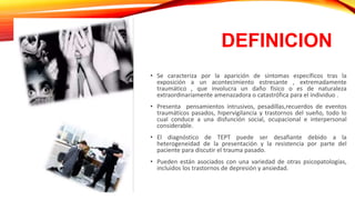 Trastorno del estrés pos traumático adulto | PPTX