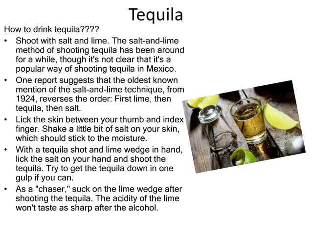 Tequila production and its types | PPTX | Alcoholic Beverages | Food & Drink