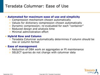 Teradata columnar-september-2011 | PPT