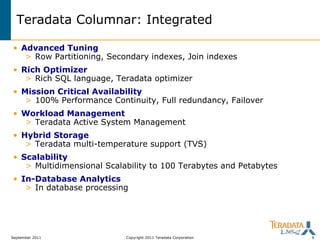 Teradata columnar-september-2011 | PPT