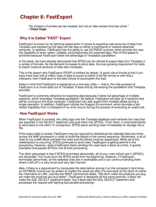 Teradata utilities-fast export | PDF | Databases | Computer Software and Applications