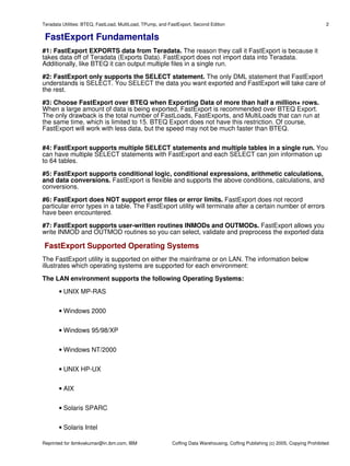 Teradata utilities-fast export | PDF | Databases | Computer Software and Applications