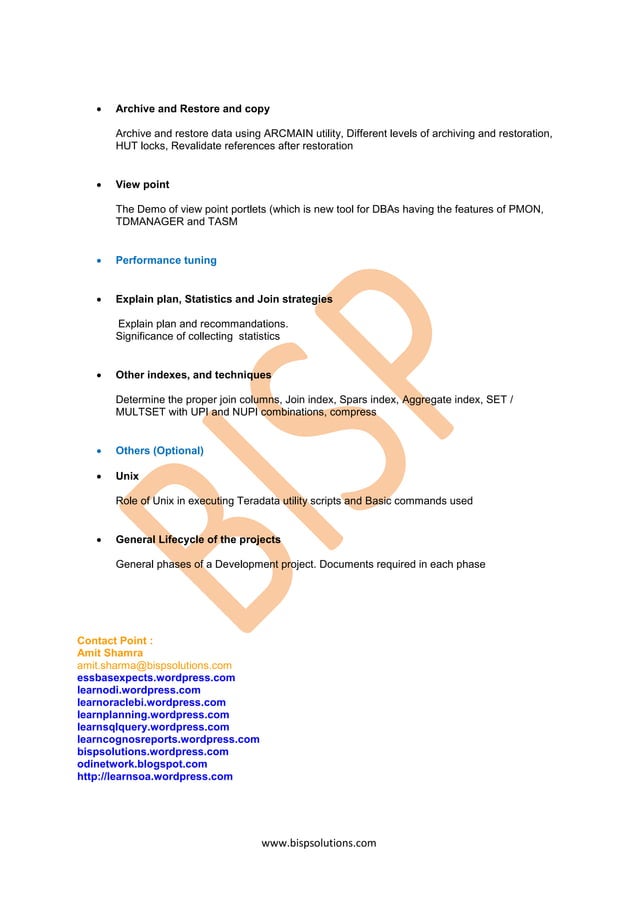 Teradata admin track | PDF