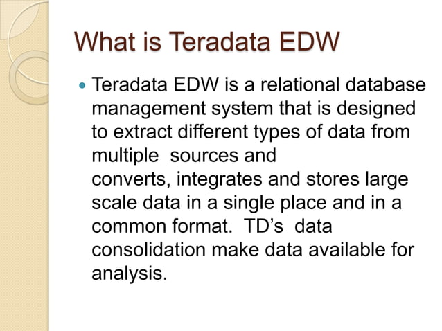 Teradata introduction | PPTX