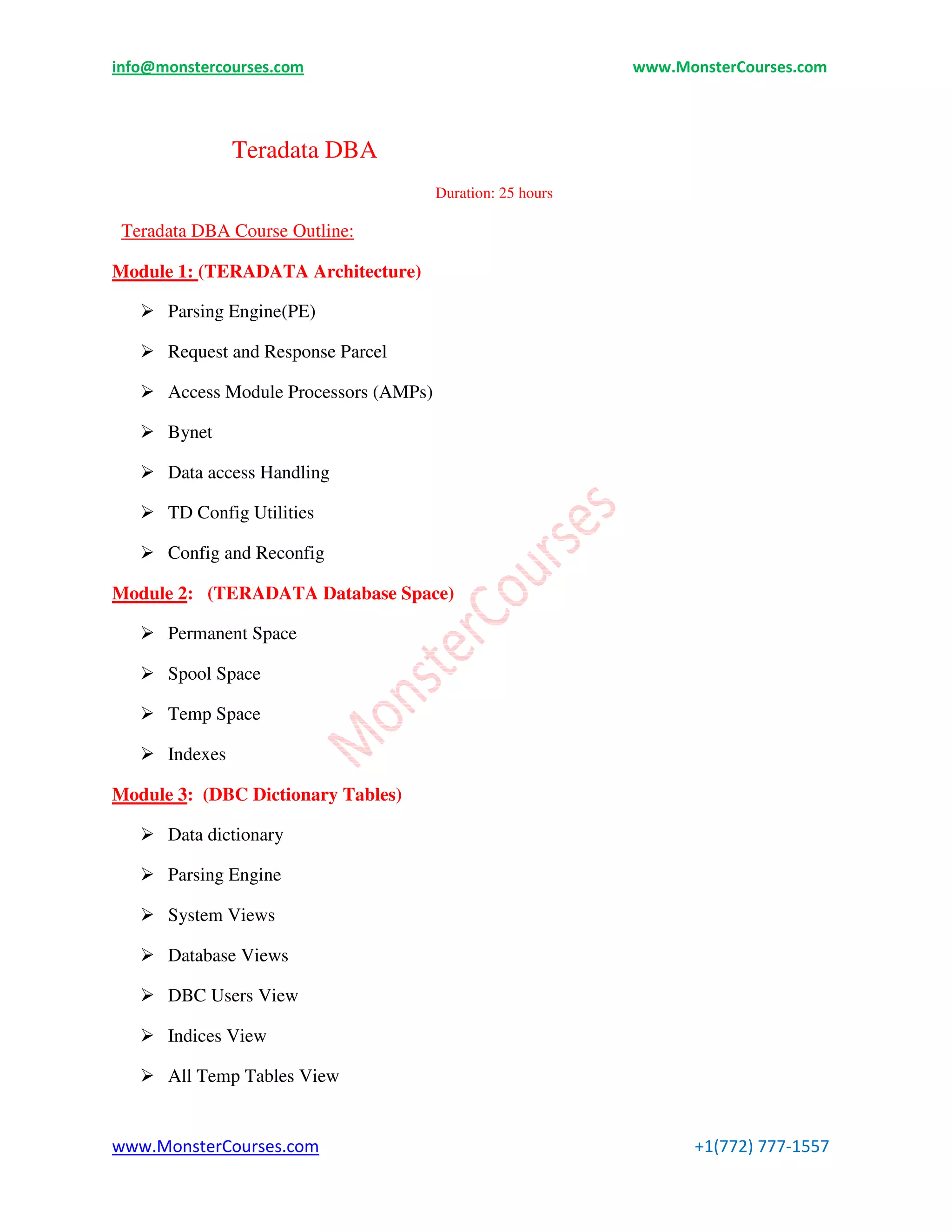 Teradata online training | PDF