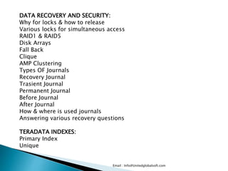 Teradata Online Training in Hyderabad | PPTX