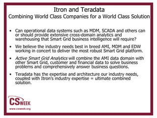 Itron and Teradata: Active Smart Grid Analytics | PPT