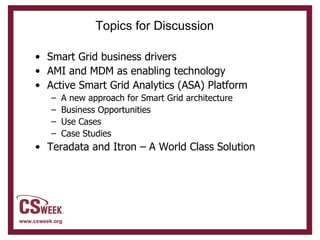 Itron and Teradata: Active Smart Grid Analytics | PPT