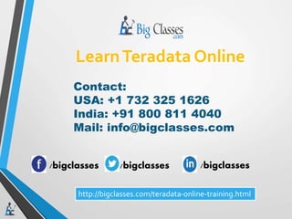 Teradata Training Course Content | PPTX