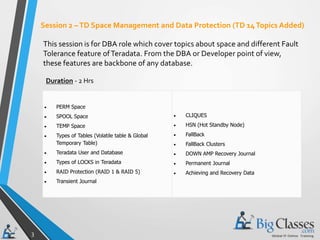 Teradata Training Course Content | PPTX