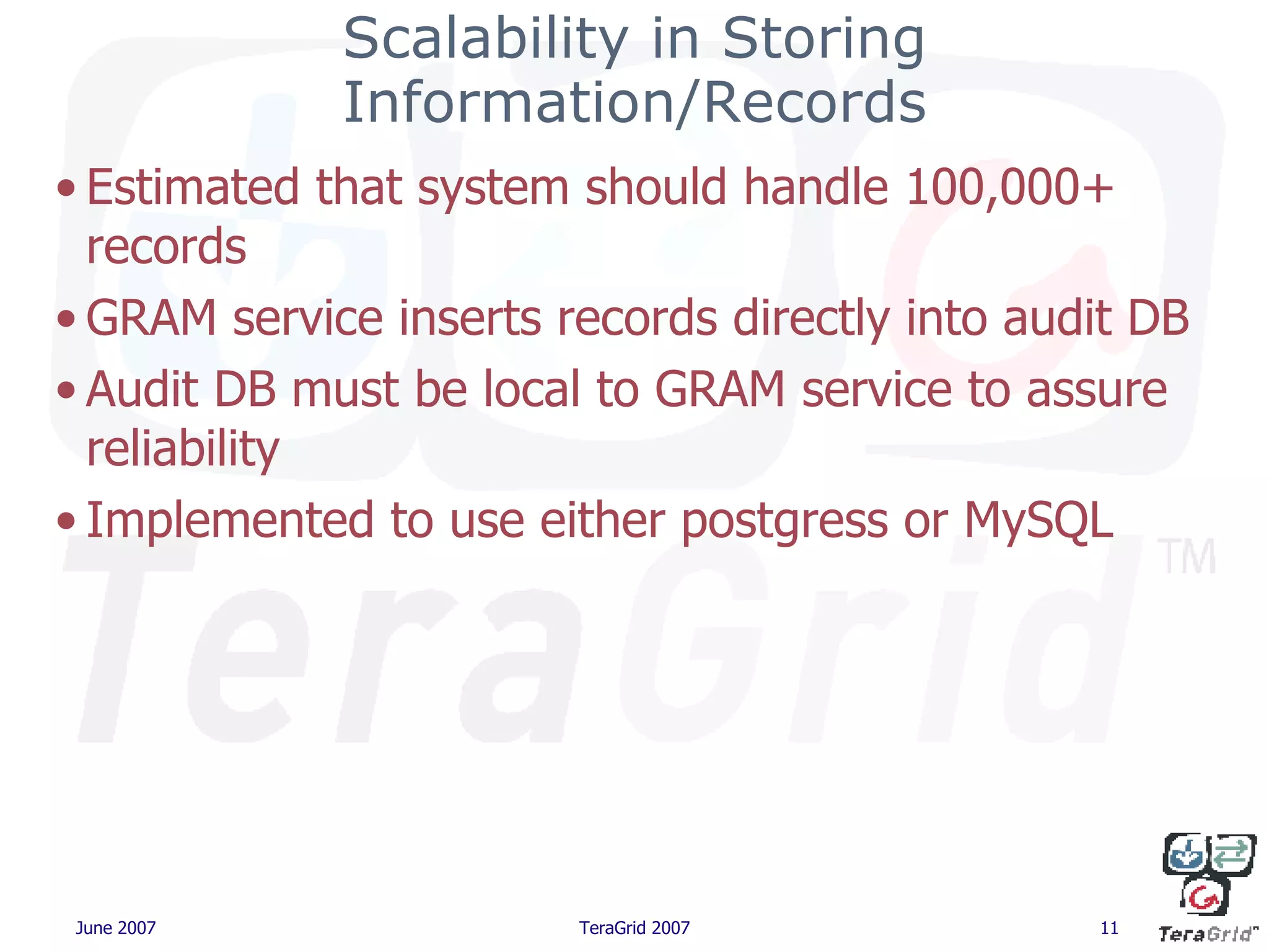 TeraGrid's GRAM Auditing & Accounting, & its Integration with the LEAD ...